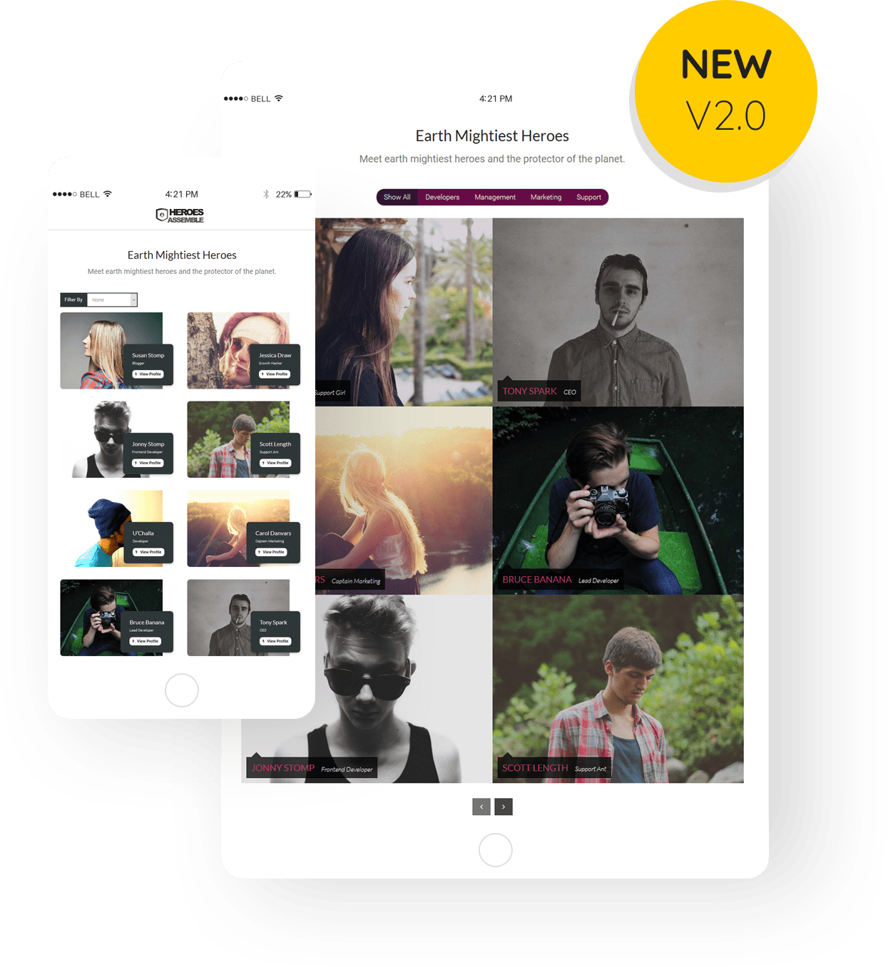 Team Showcase Plugin For WordPress - Heroes Assemble